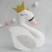 Swan Princess Nursery Decor White Swan Soft Sculpture Home - Etsy