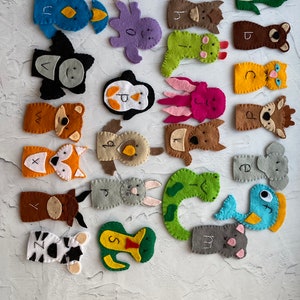 26 Zoo-phonics Animals Felt Finger Puppets Wool Felt Finger Puppet Set ...