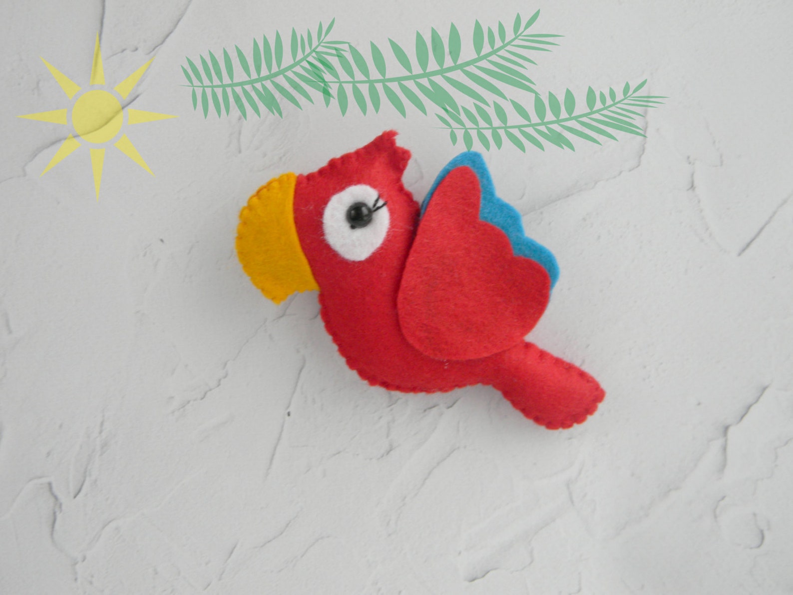 Parrot Felt Ornament Parrot Nursery Decor Safari Animals - Etsy