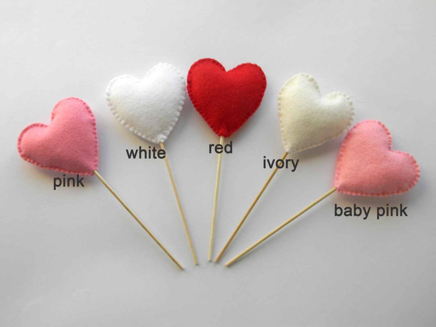 Felt Heart Cake Topper Heart Cupcake Toppers Valentine's | Etsy