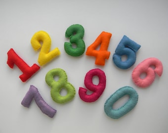 Felt Stuffed Numbers, Numbers Set for Kids, Educational Toy - Etsy