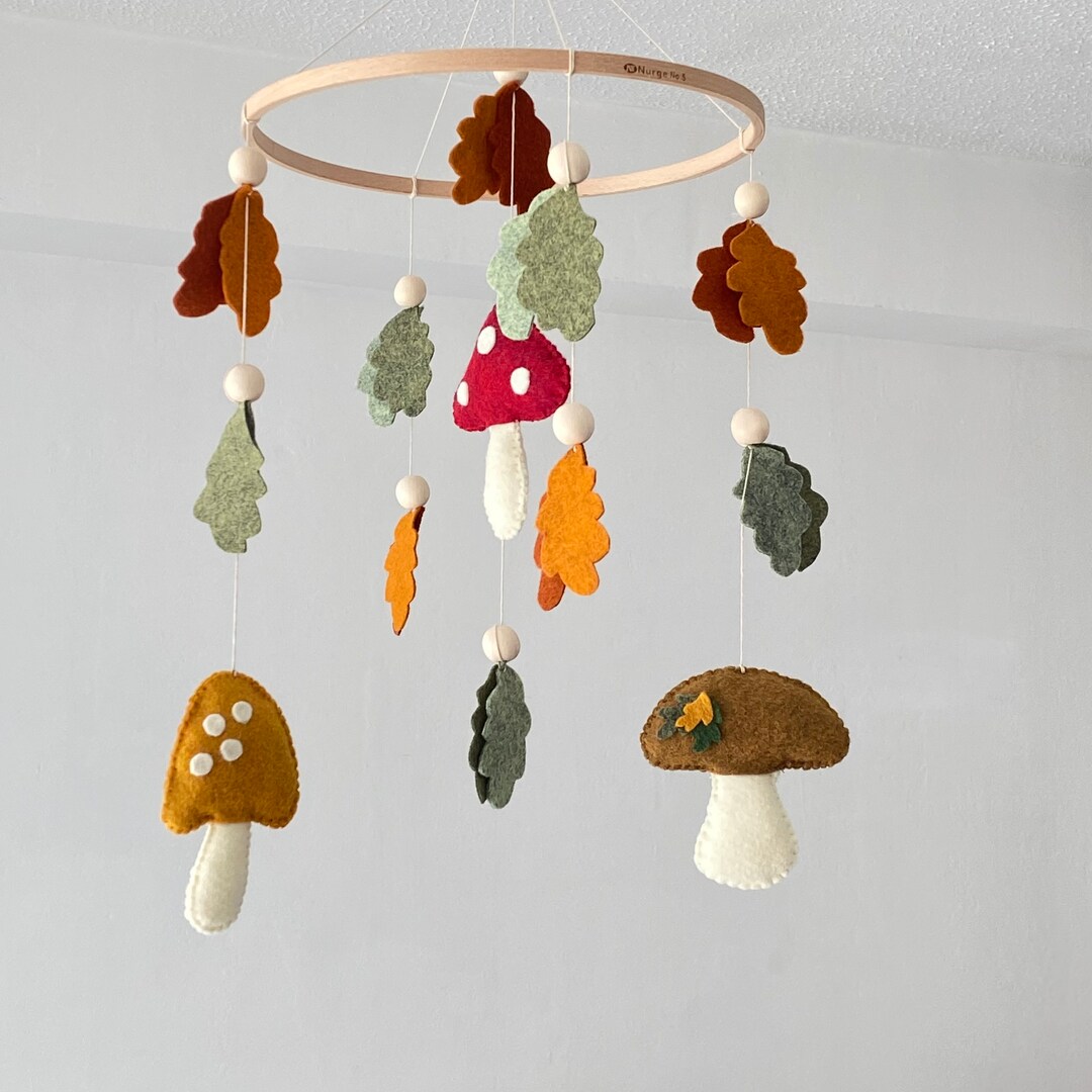 Mushroom Baby Mobile Woodland Nursery Decor Gender Neutral Nursery ...