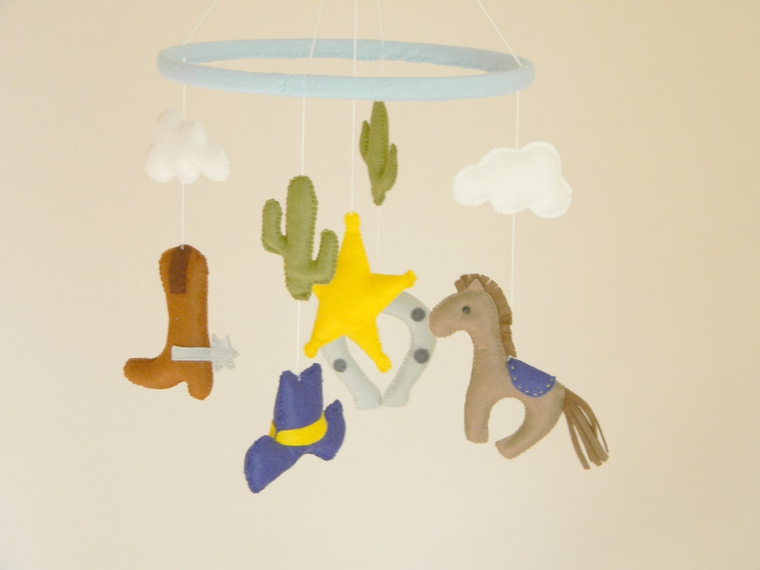 Cowboy Baby Mobile Wild West Baby Nursery Mobile Cowboy Hanging Mobile ...
