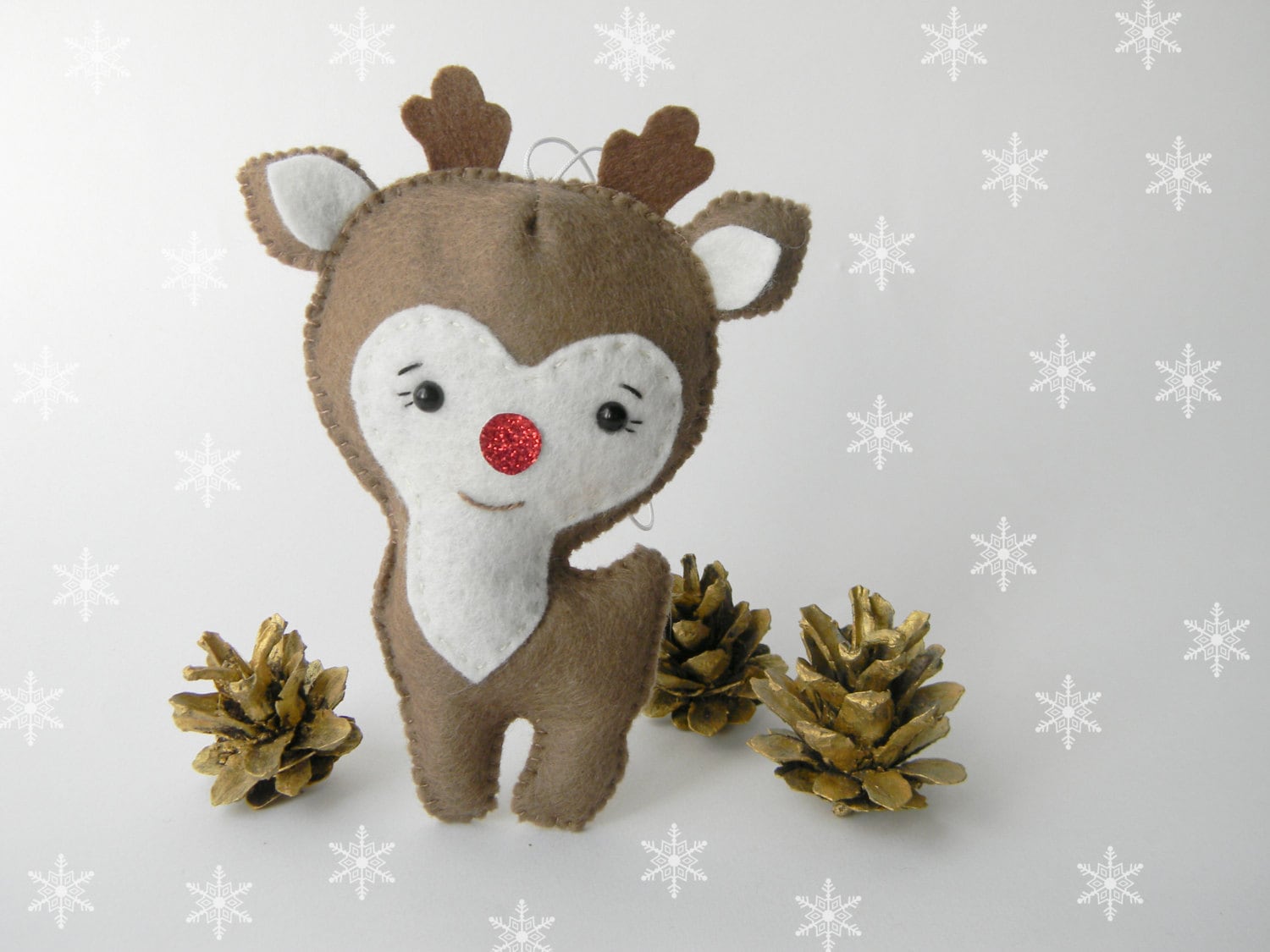 Felt Reindeer ornament Felt Christmas Ornaments Christmas felt | Etsy