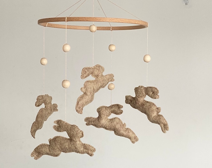 Baby Mobile/ Nursery Felt Mobile/felt Mobile/felt Rabbit/felt Bunny ...