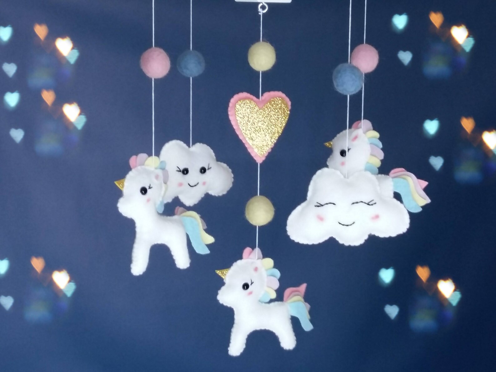 Unicorn Baby Mobile Baby Mobile Modern Nursery Mobile Cloud Mobile ...