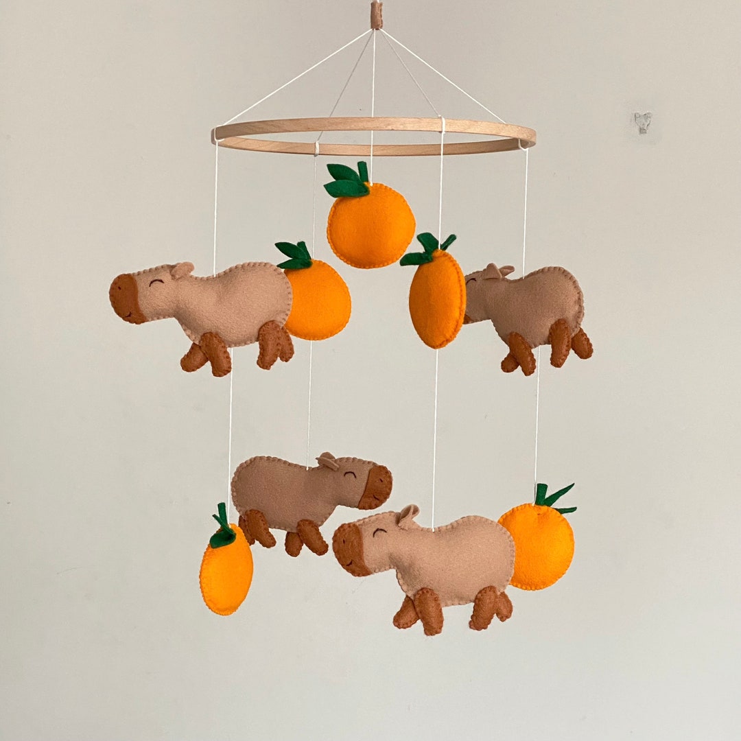 Baby Mobile Capybara Clementine Nursery Mobile Animals Nursery Decor ...