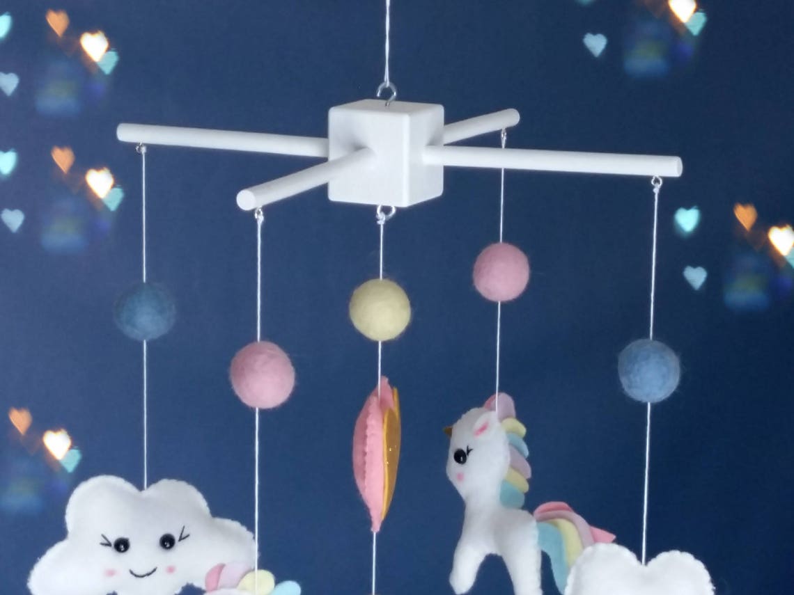 Unicorn Baby Mobile Baby Mobile Modern Nursery Mobile Cloud | Etsy