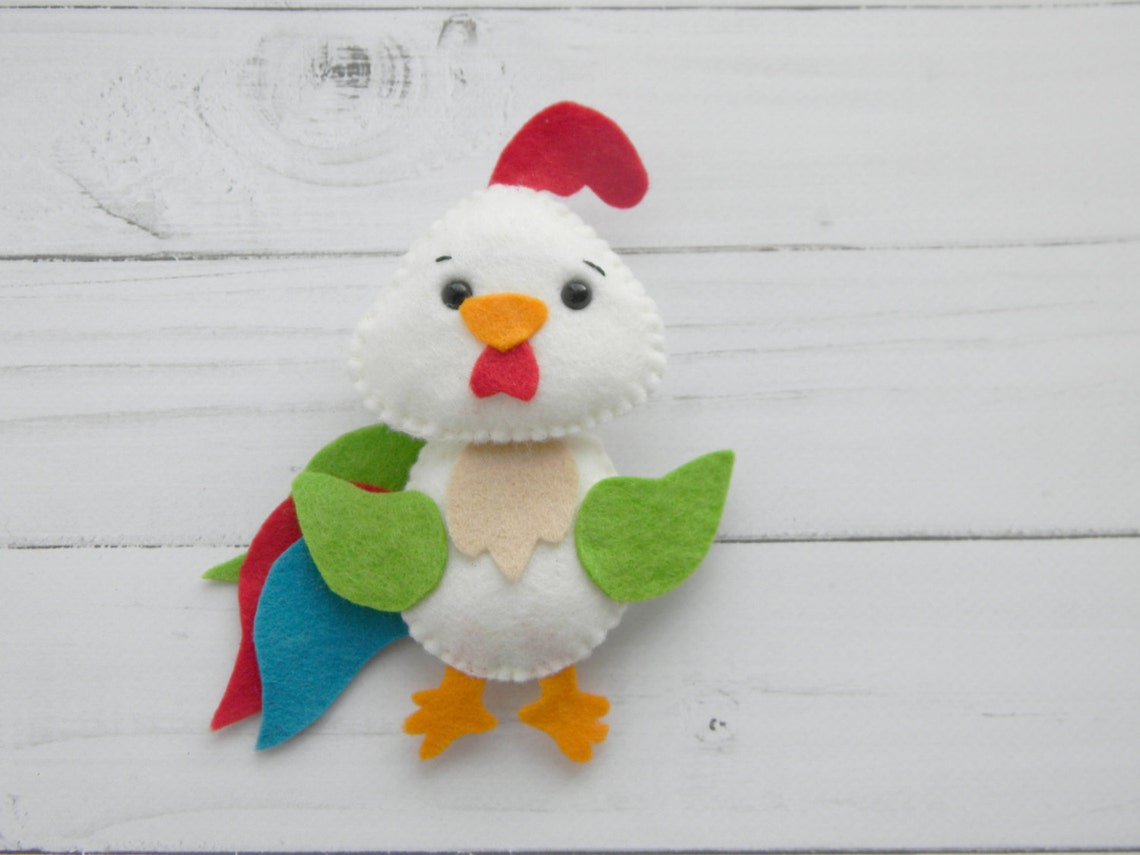 Felt Rooster Ornament Rooster Kitchen Decor Felt Spring | Etsy