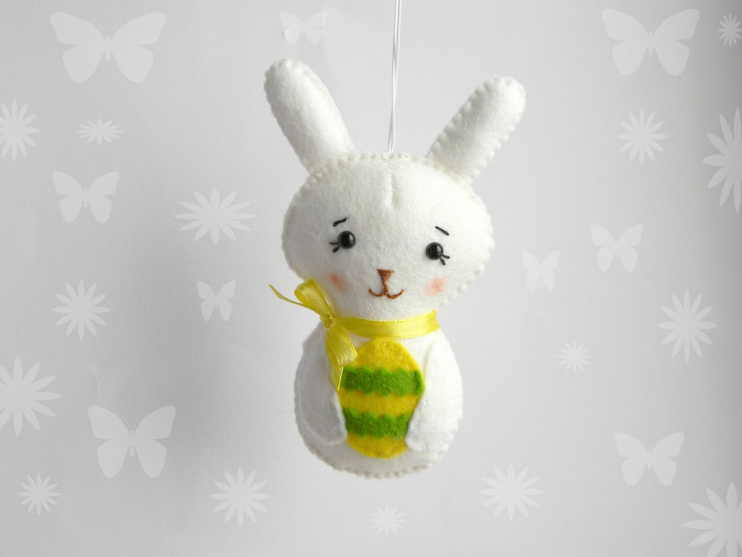 Easter Bunny Ornament, Felt Bunny With Easter Egg , Felt Bunny Dool ...