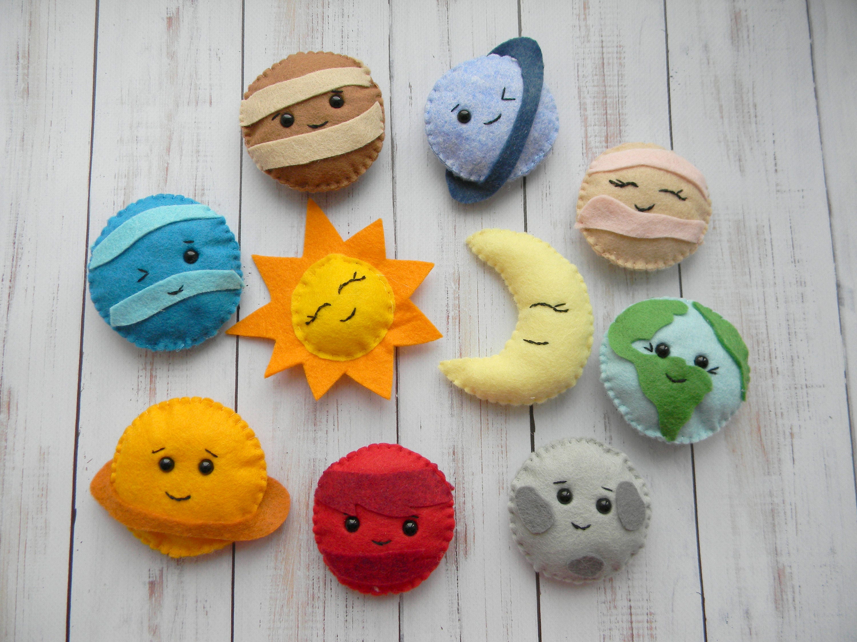 Felt Space Set Solar System Felt planet Cute Felt Planet Set | Etsy