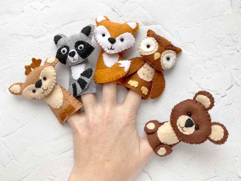 Woodland Animals Finger Puppets Forest Finger Toys Finger Theater ...