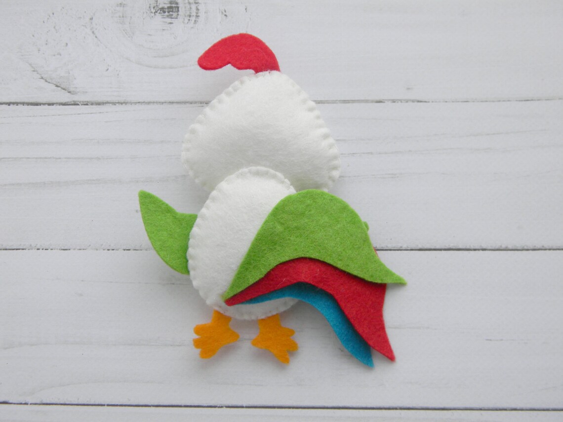 Felt Rooster Ornament Rooster Kitchen Decor Felt Spring - Etsy