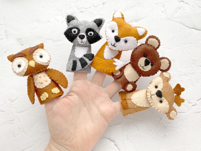 Woodland Animals Finger Puppets Forest Finger Toys Finger Theater ...