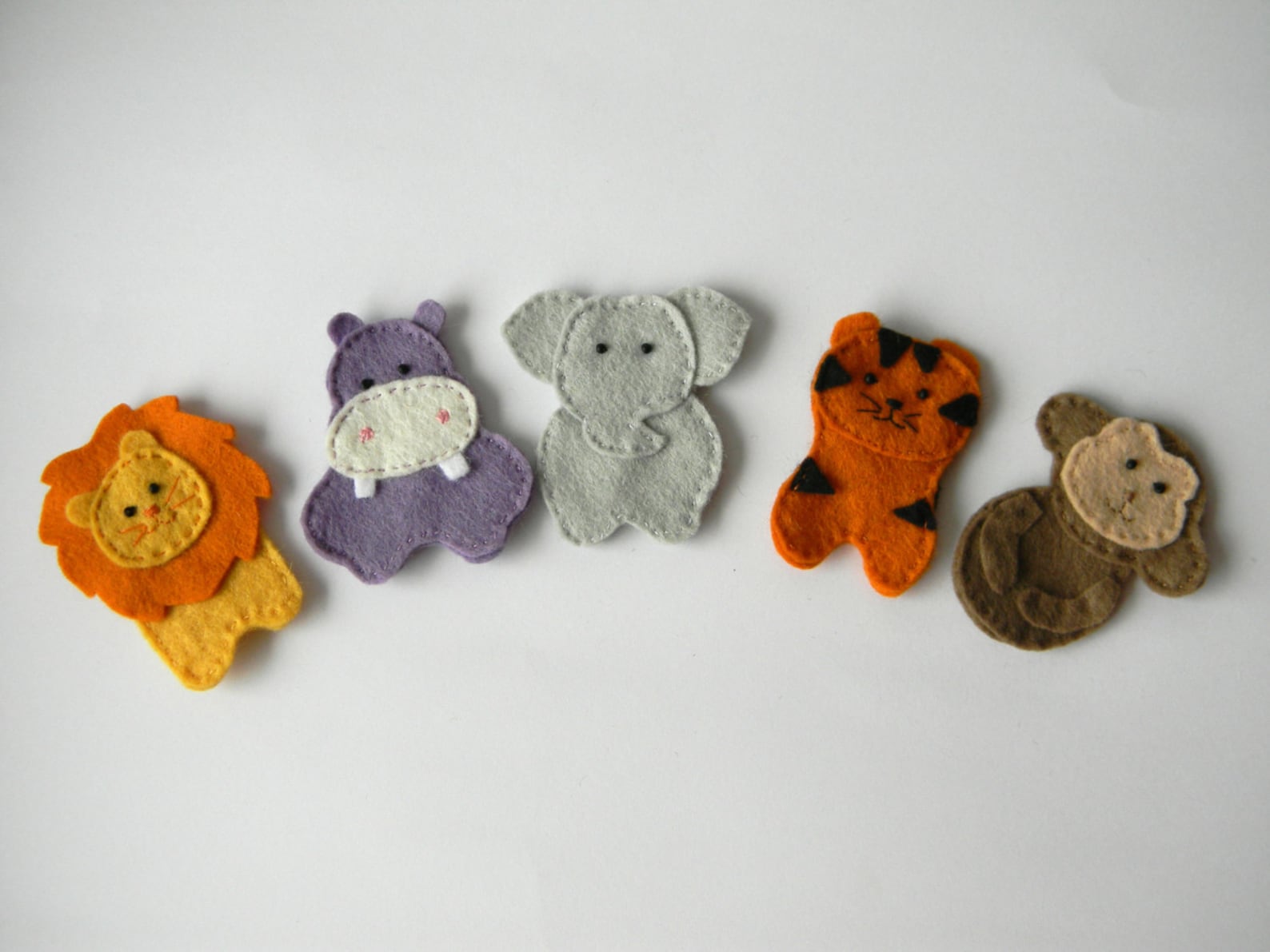 Felt Finger Puppets Safari Set of 5 Animal Puppet Zoo - Etsy