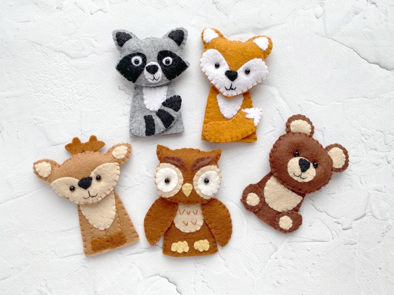 Woodland Animals Finger Puppets Forest Finger Toys Finger - Etsy