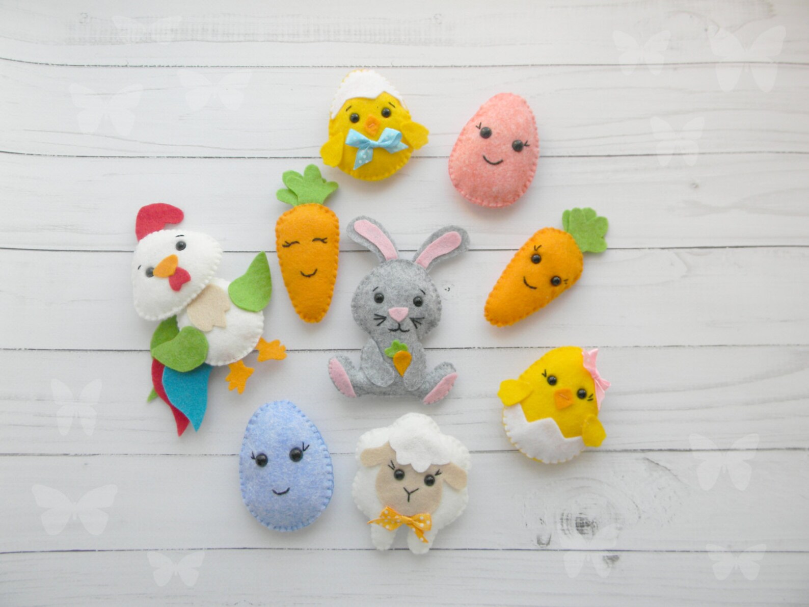 Easter Bunny Ornament Felt Bunny With Easter Egg Felt Bunny - Etsy