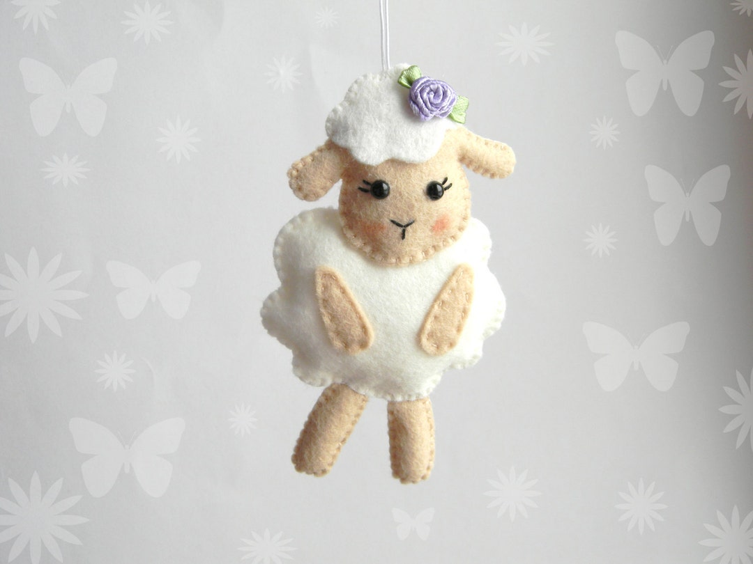 Felt Sheep Ornament, Cute Sheep Toy, Easter Sheep, Lamb Ornament ...