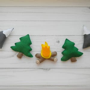 Camping Decor Garland Camping Party Decorations Mountains Pine Trees ...