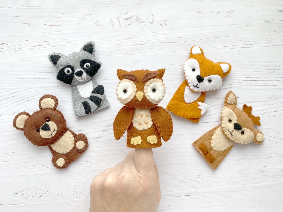Woodland Animals Finger Puppets Forest Finger Toys Finger Theater ...