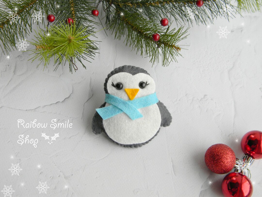 Penguin Christmas Ornament Felt Christmas Tree Ornament Felt Animals ...