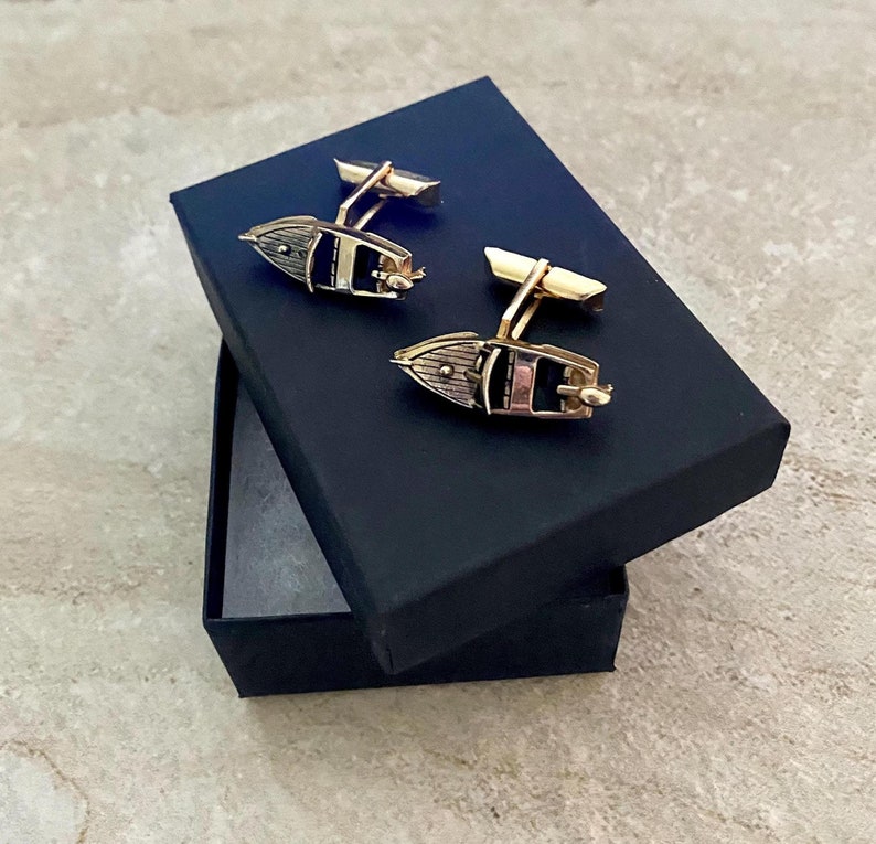 Swank Cufflinks, Vintage Boat, Speedboat, Gold Color - Etsy