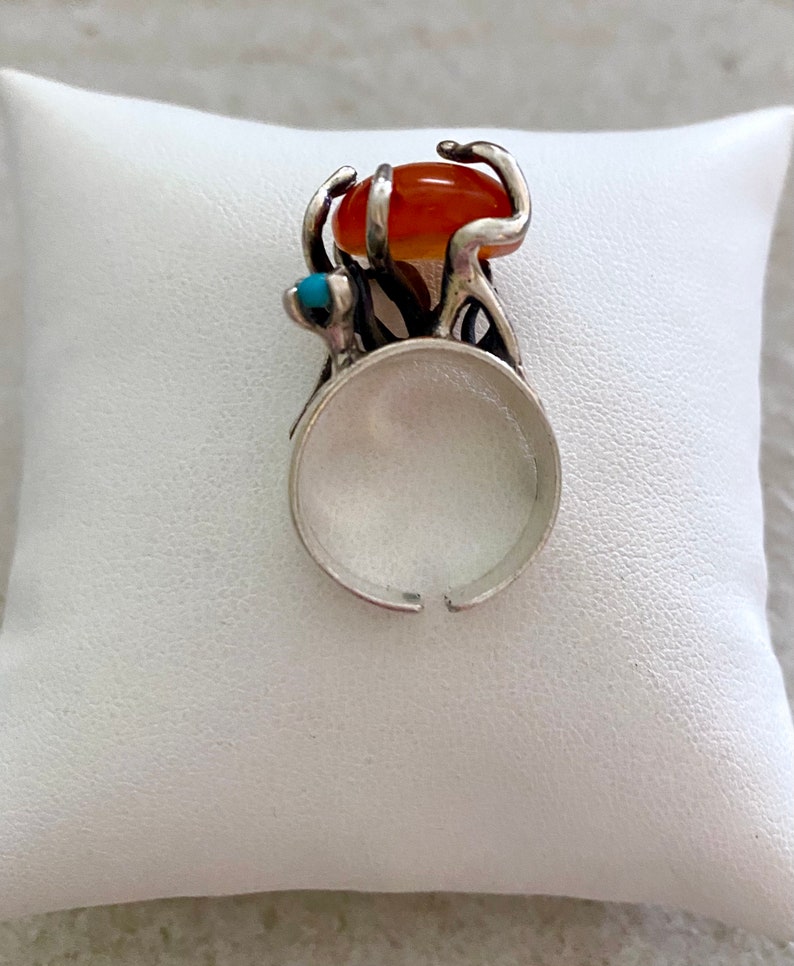 Brutalist Claw Cage Tall Artisan Vintage Ring Free Form - Etsy