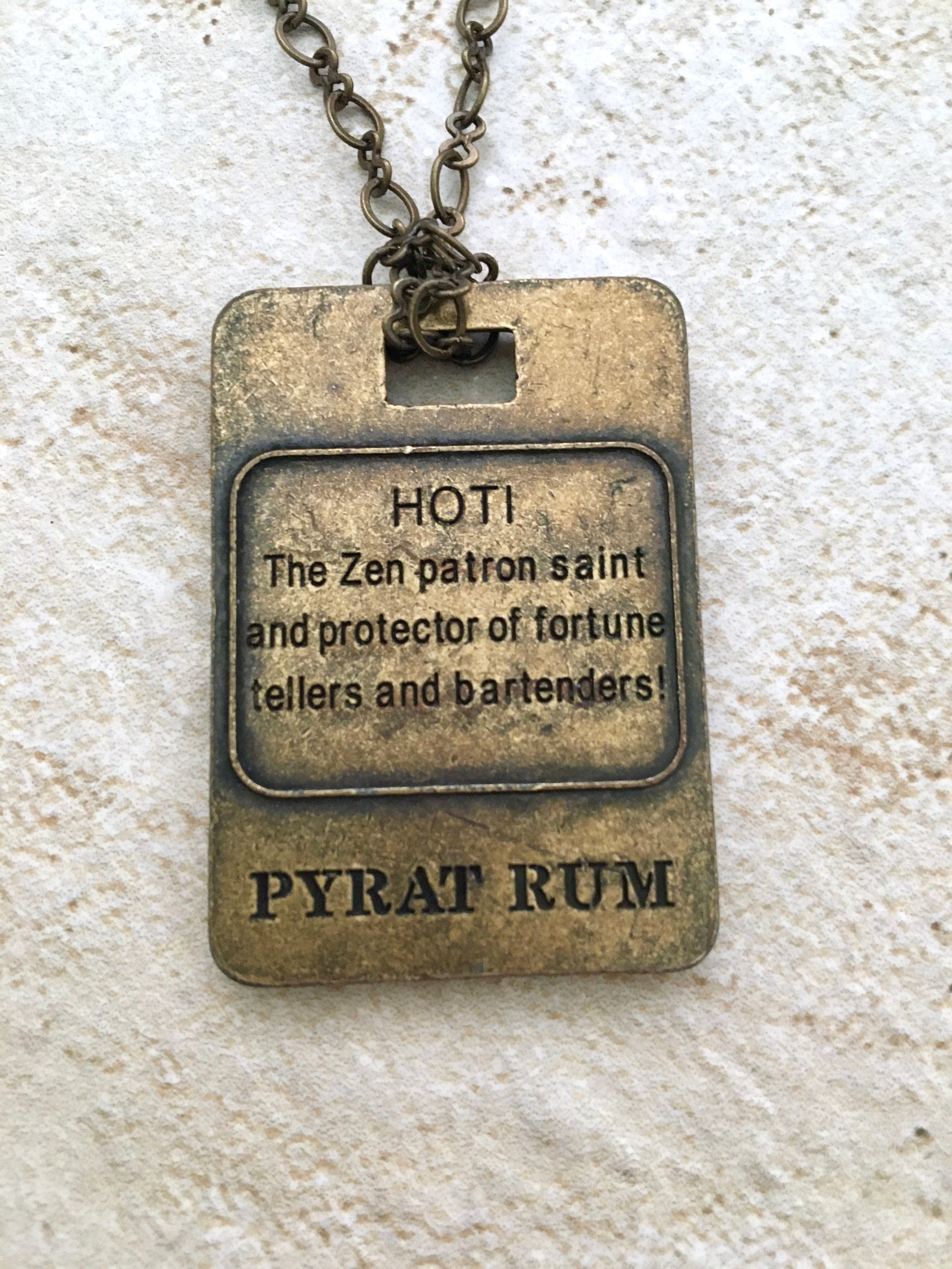 Pyrat Rum Repurposed Metal Tag Artisan Necklace Bartender | Etsy