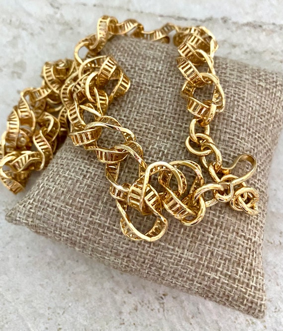 Monet Chunky Twisted Open Link Chain Necklace, Collar… - Gem