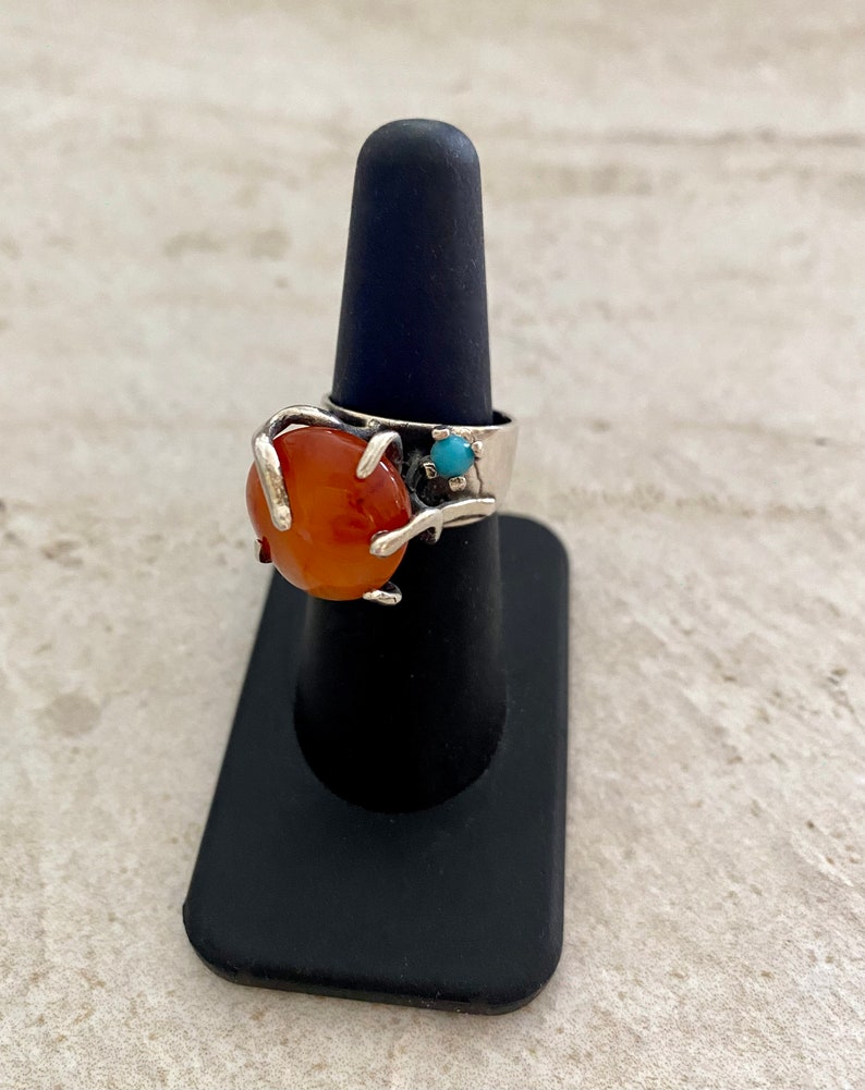 Brutalist Claw Cage Tall Artisan Vintage Ring Free Form - Etsy