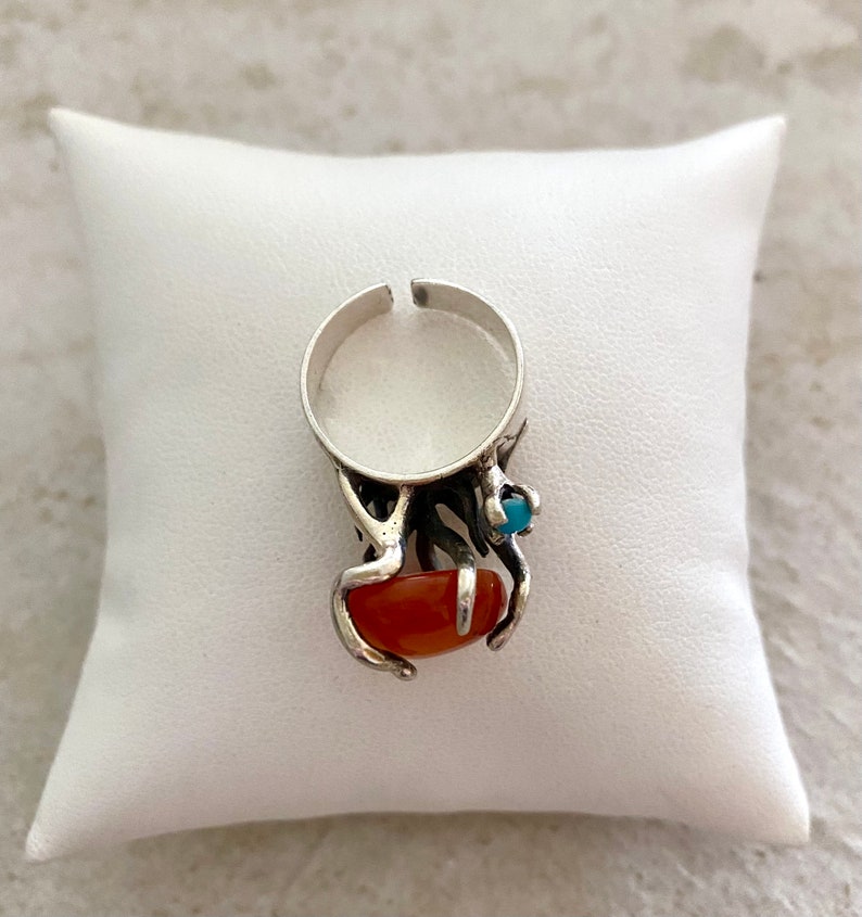 Brutalist Claw Cage Tall Artisan Vintage Ring Free Form - Etsy