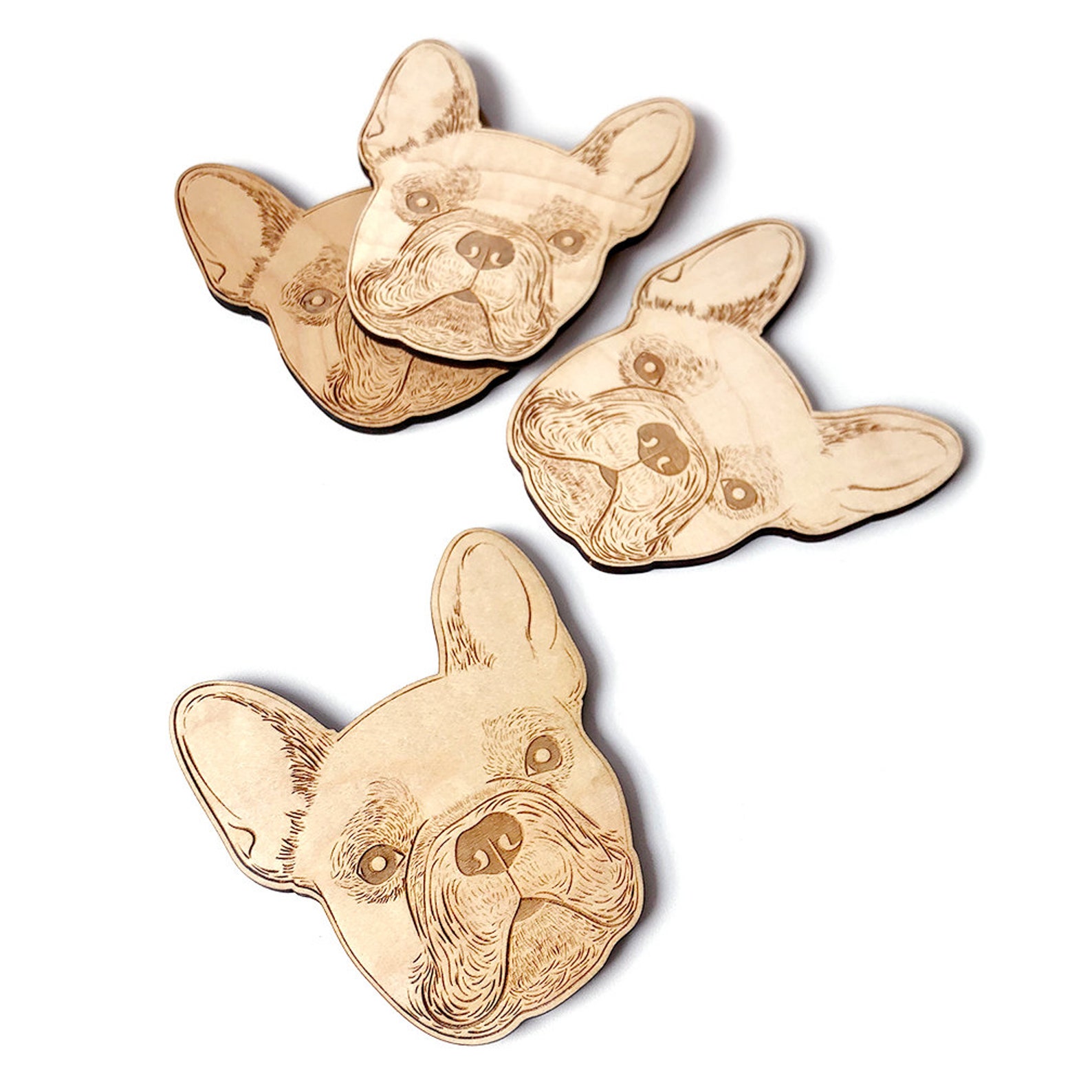 Pick Any Four | Dog Coaster Set | Laser Cut Coasters | Wooden Coasters ...