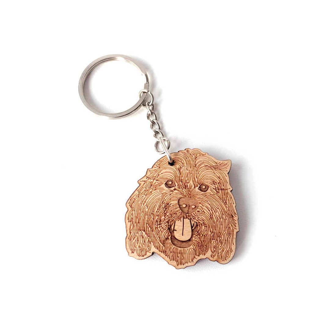Wooden Cockapoo Keychain | Cockapoo Pet Keychain | Laser Cut | Dog ...