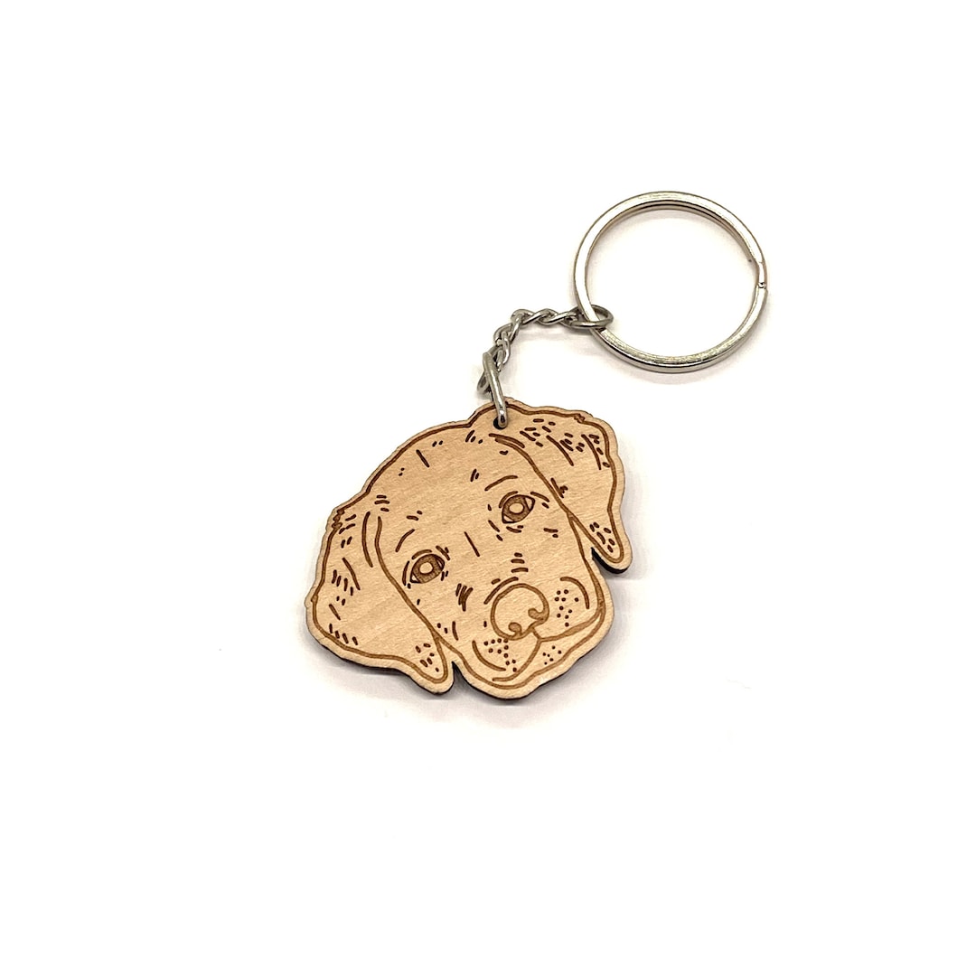 Wooden Labrador Retriever Puppy Keychain | Puppy Labrador Retriever Pet ...