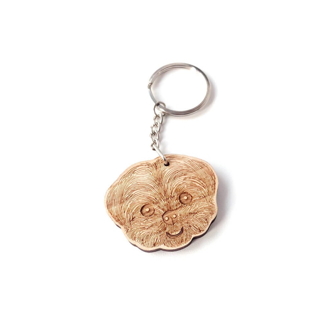 Wooden Maltese Keychain | Maltese Dog Keychain | Laser Cut | Dog ...