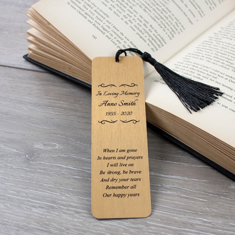 Personalised Gold Metal Bookmark With Tassel Present Gift - Etsy Italia
