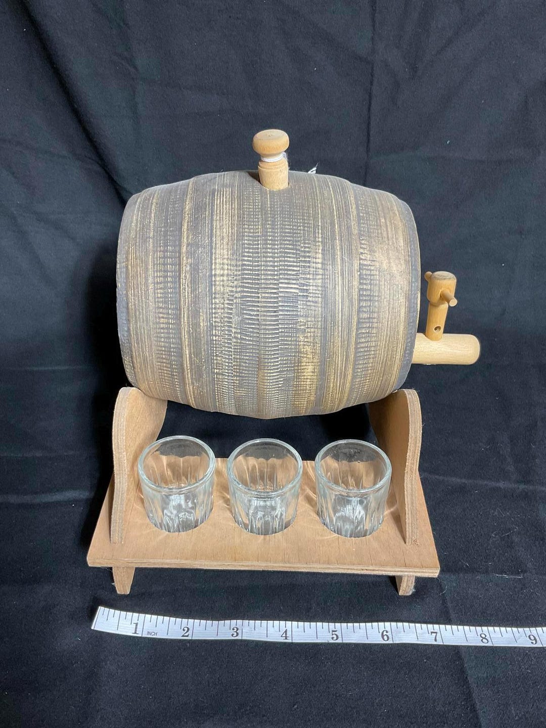 Rustic Wooden Barrel Drink Dispenser With Shot Glasses - Etsy