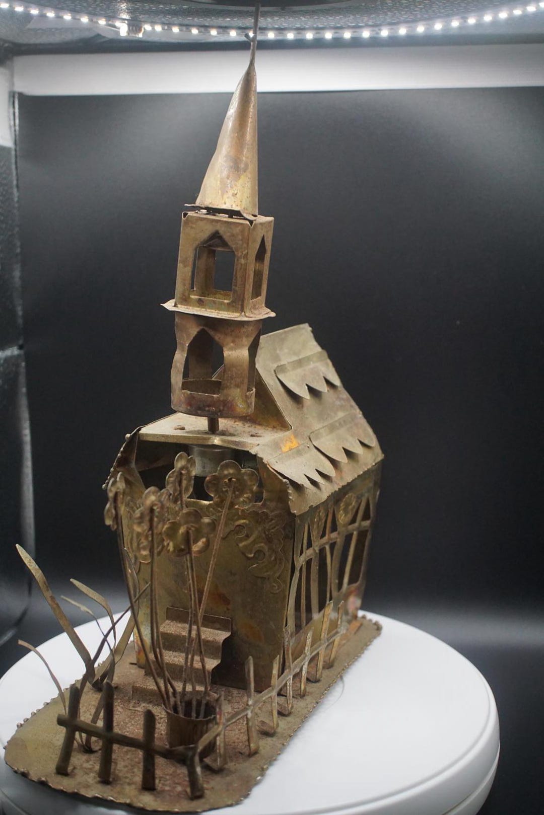 Vintage Handcrafted Metal Church Model - Etsy