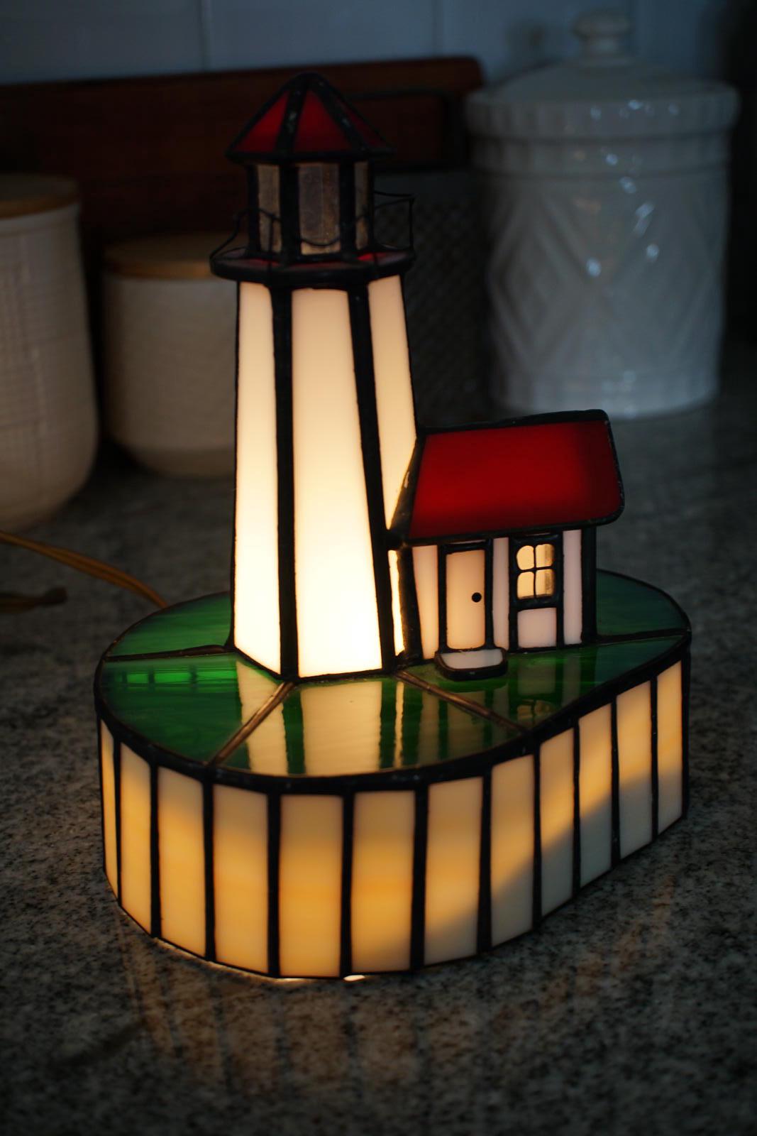 Charming Stained Glass Lighthouse Table Lamp - Etsy