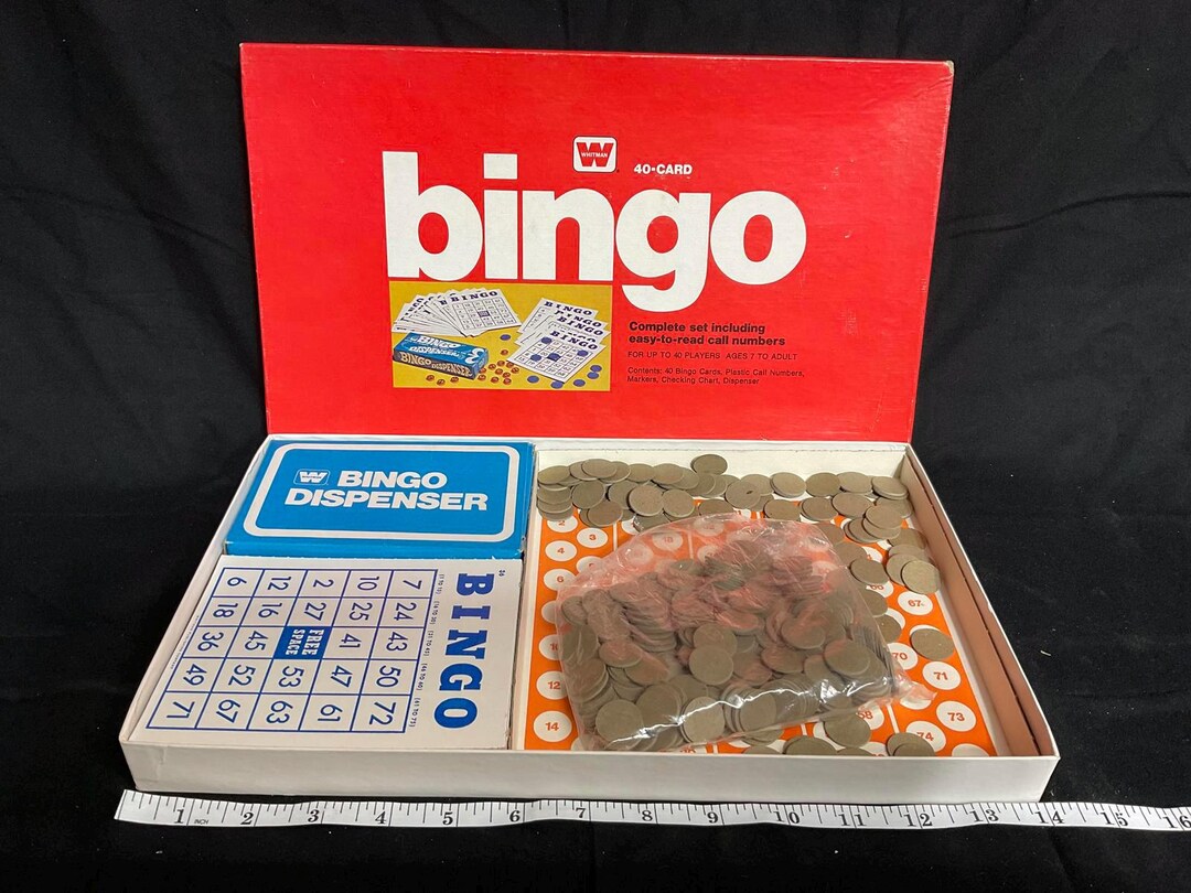 Vintage 1974 Bingo Game 40-card Set With Dispenser - Etsy