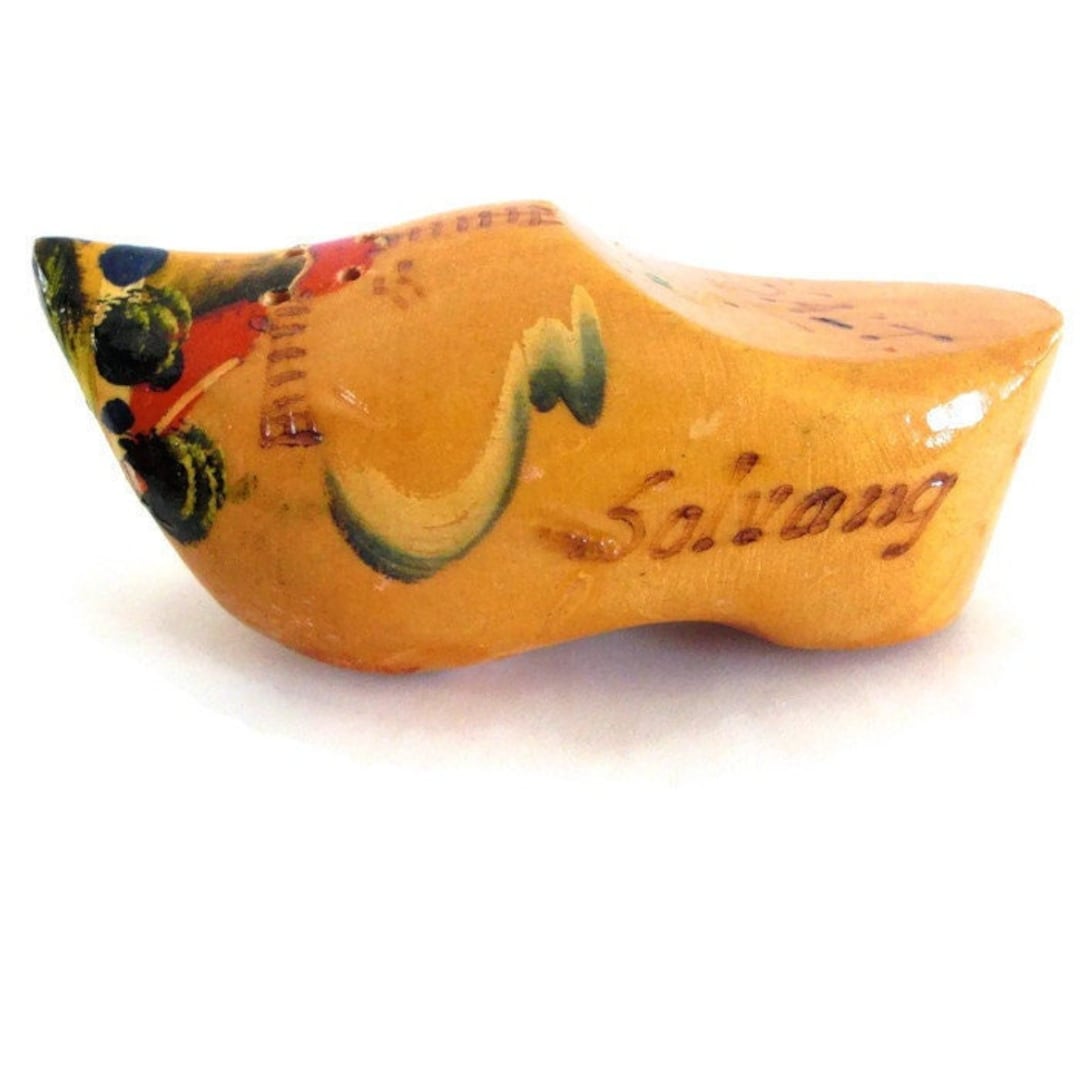 Vintage Solvang Wooden Clog Shakers | Holland Made Salt Pepper Set ...