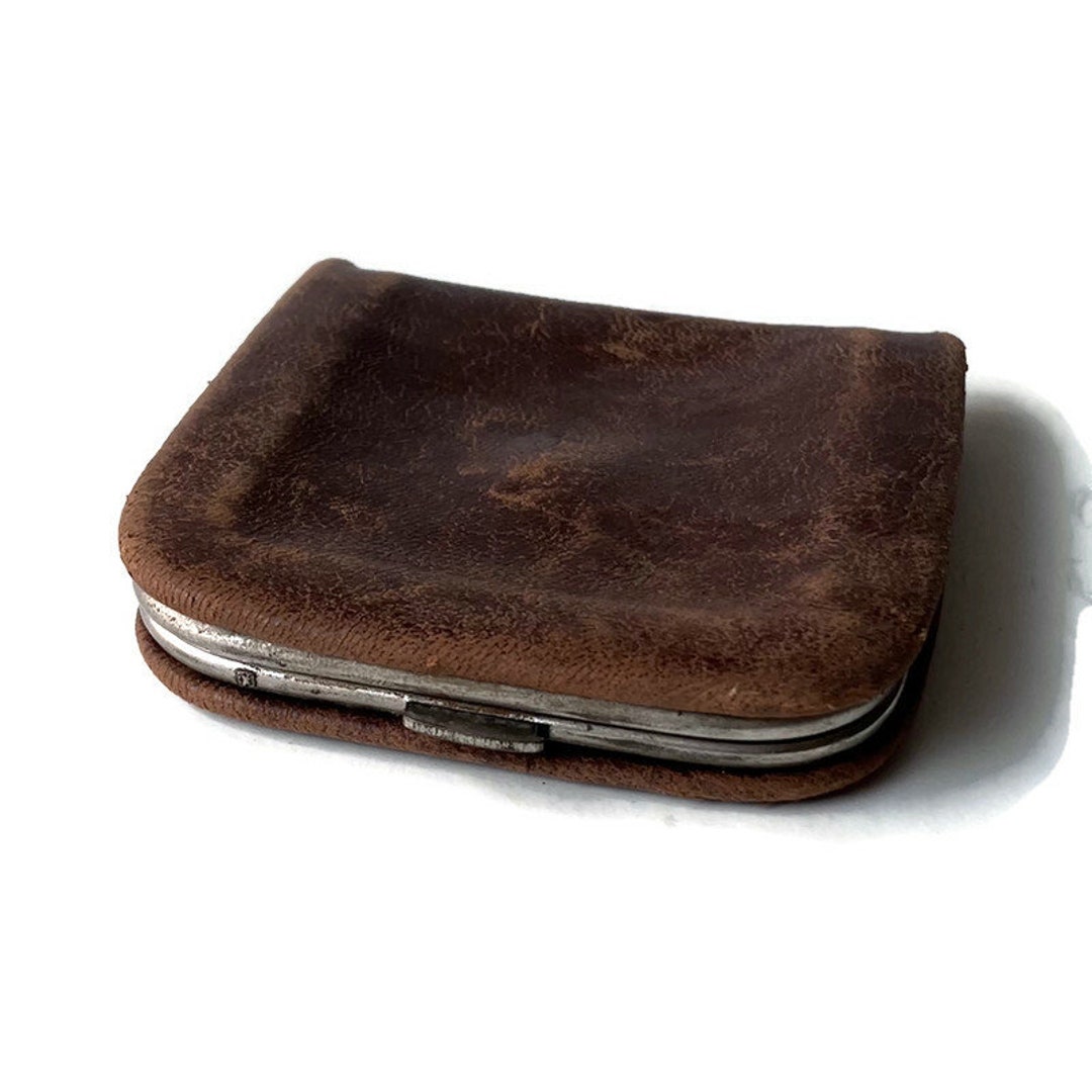 Vintage Universal Brown Leather Bi-fold Coin Purse - Etsy