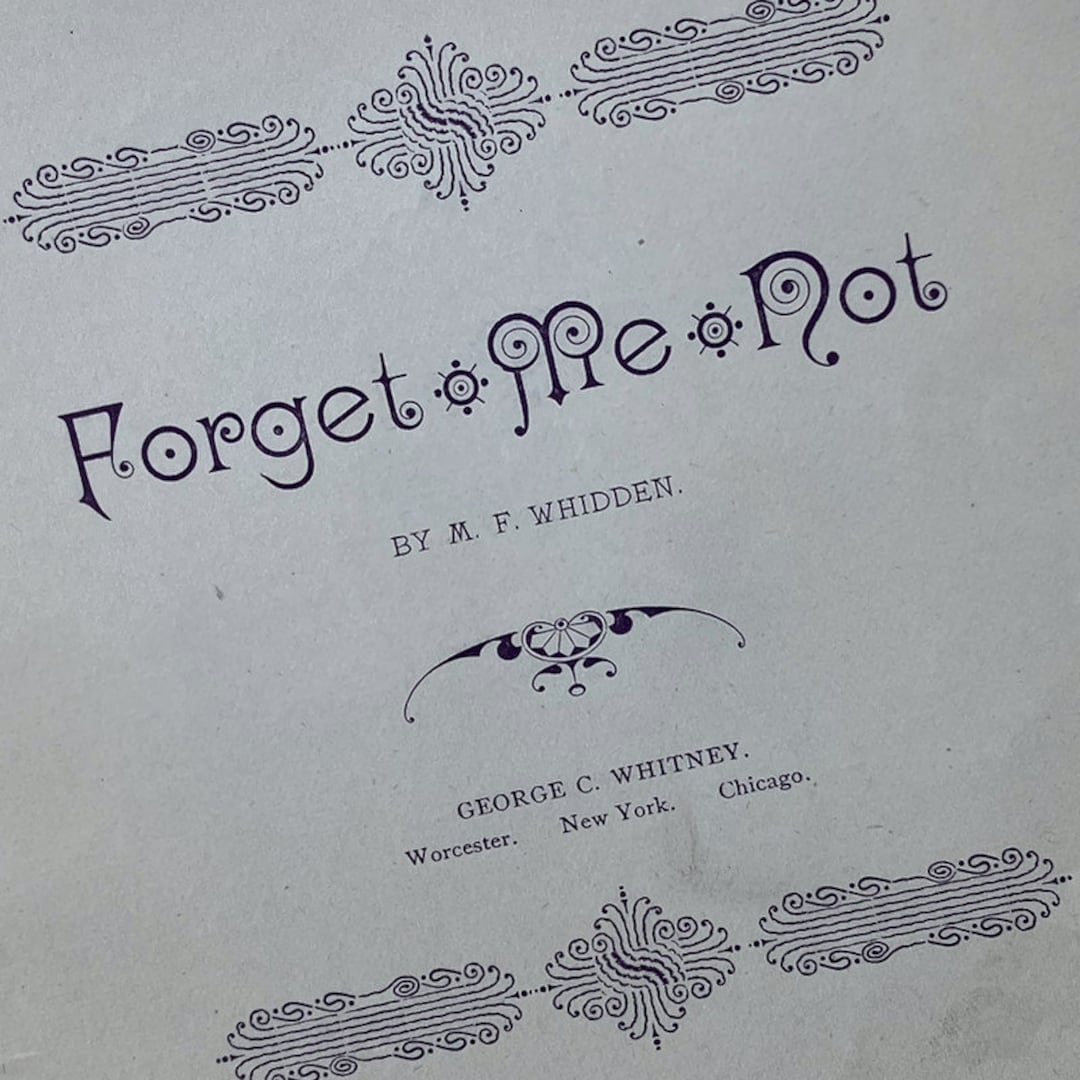 Antique Forget Me Not Valentine Poem Booklet | M.F. Whidden | String ...
