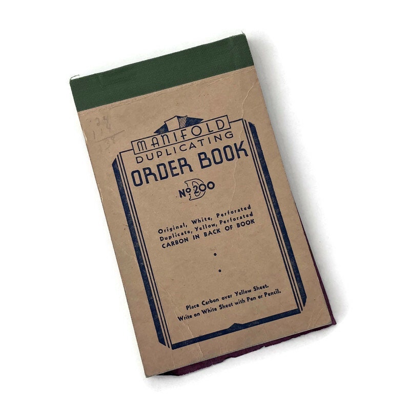Vintage Manifold Duplicating Order Book - Etsy