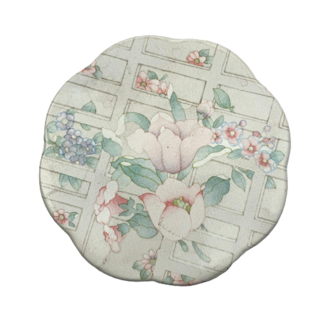 Vintage Avon Tender Blossoms Tin | 1977 Bath Powder Container | Pink ...