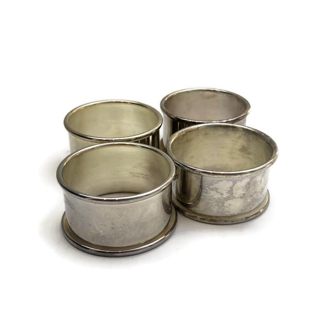 Leonard Silverplate Napkin Rings | 1969-1978 Set of 4 | Vintage Silver ...