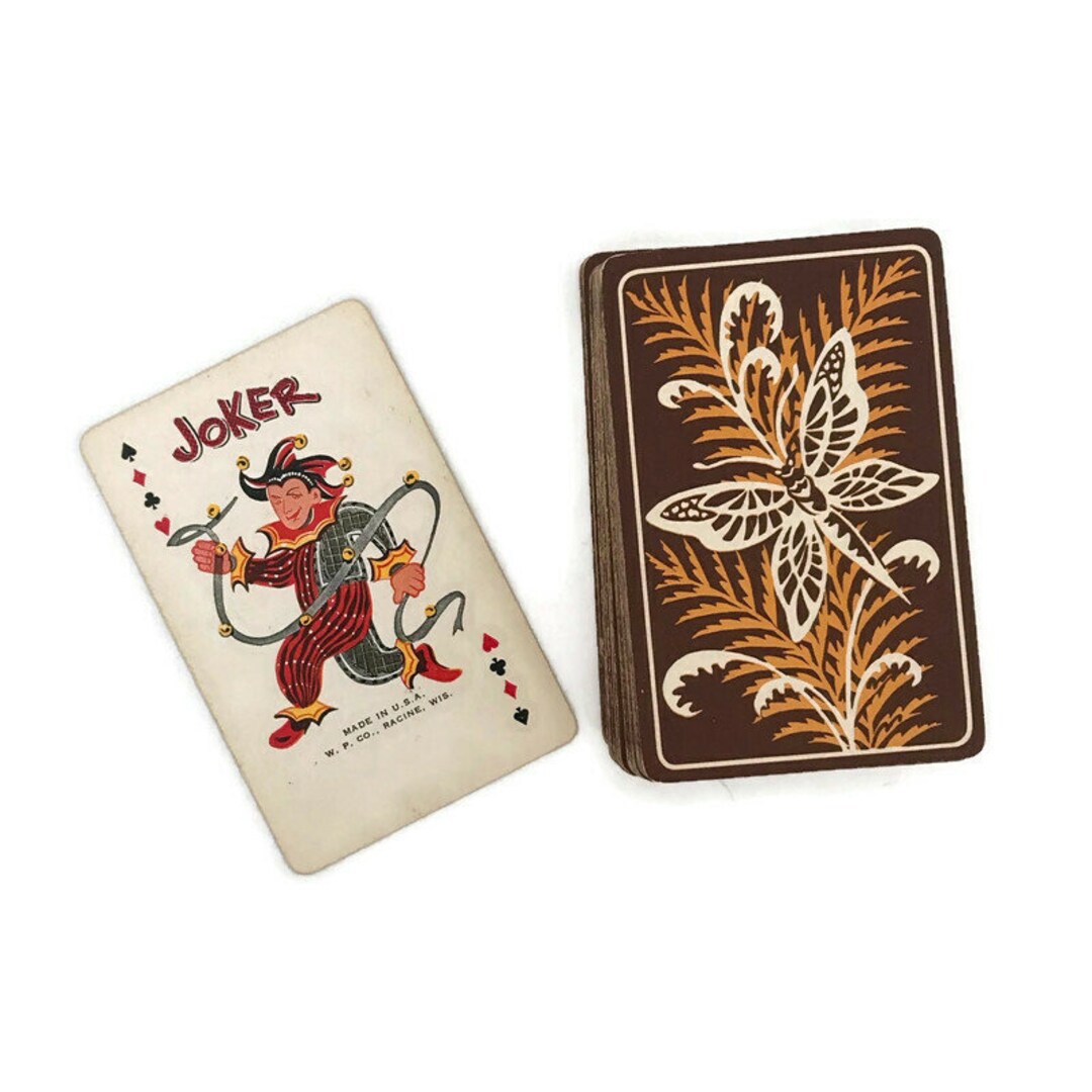 1940s Whitman Playing Cards | Fifth Avenue Butterfly Deck | Brown ...