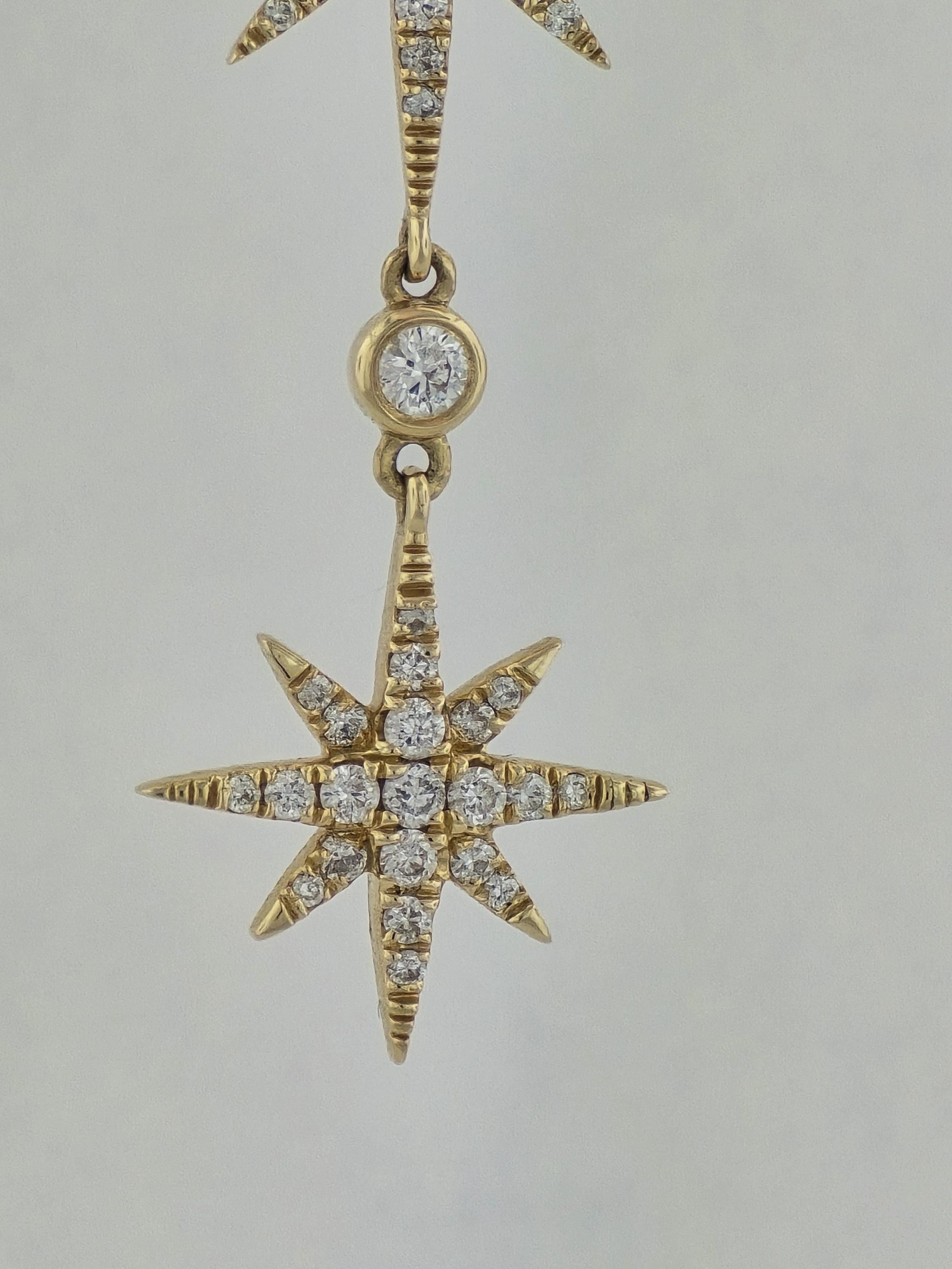 14K Yellow Gold Diamond Shooting Star Necklace, Yanni B Design - Etsy