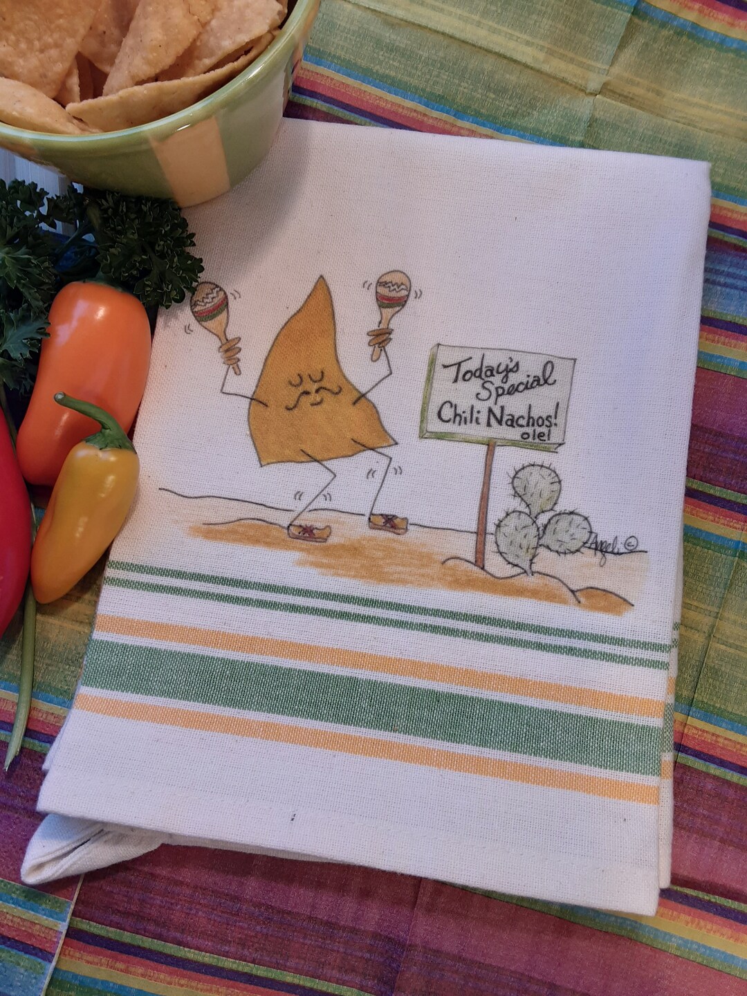Dancing Nacho Kitchen Towel - Etsy