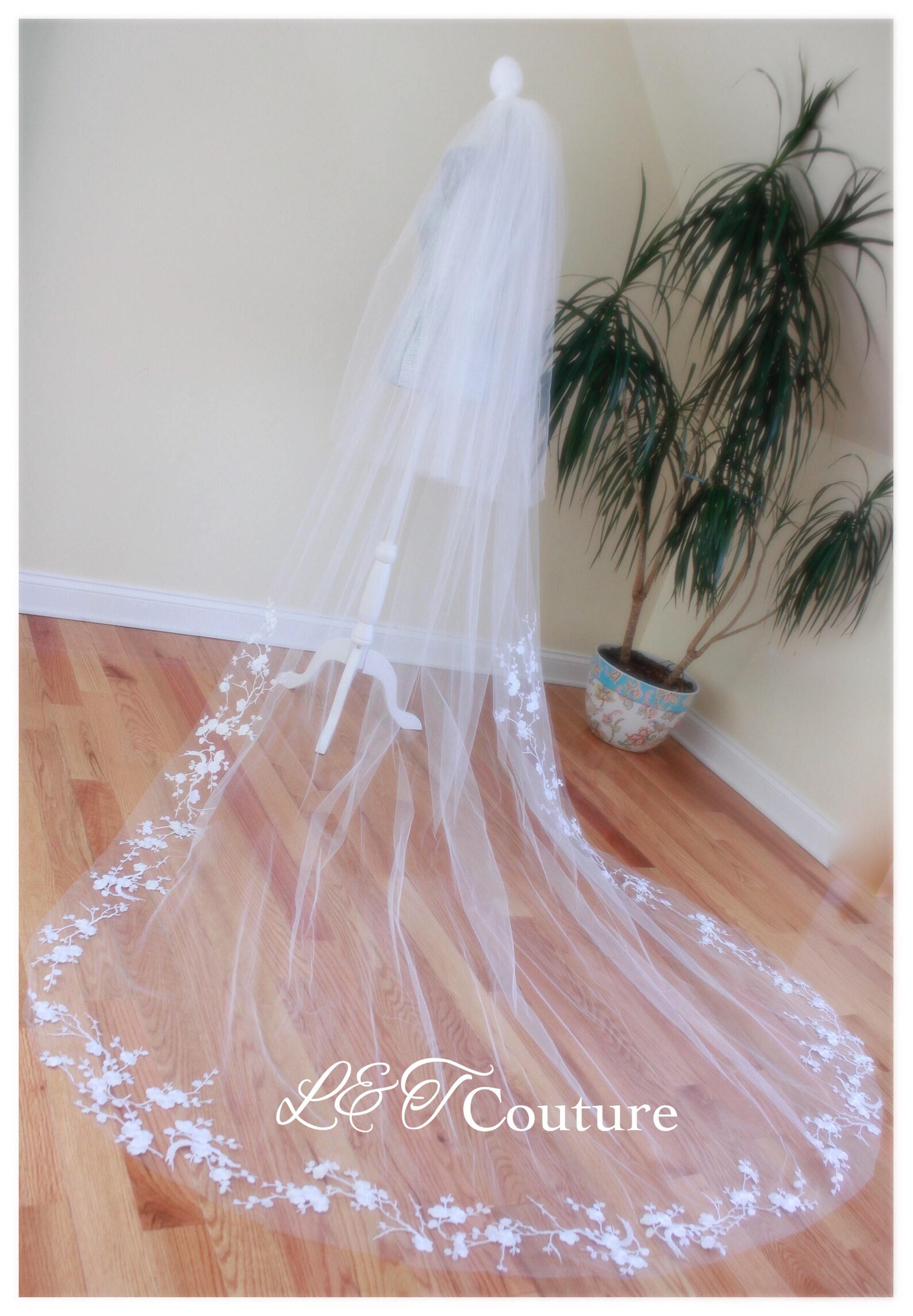 Floral Wedding Veil Blossom Flower Veil White Veil One - Etsy